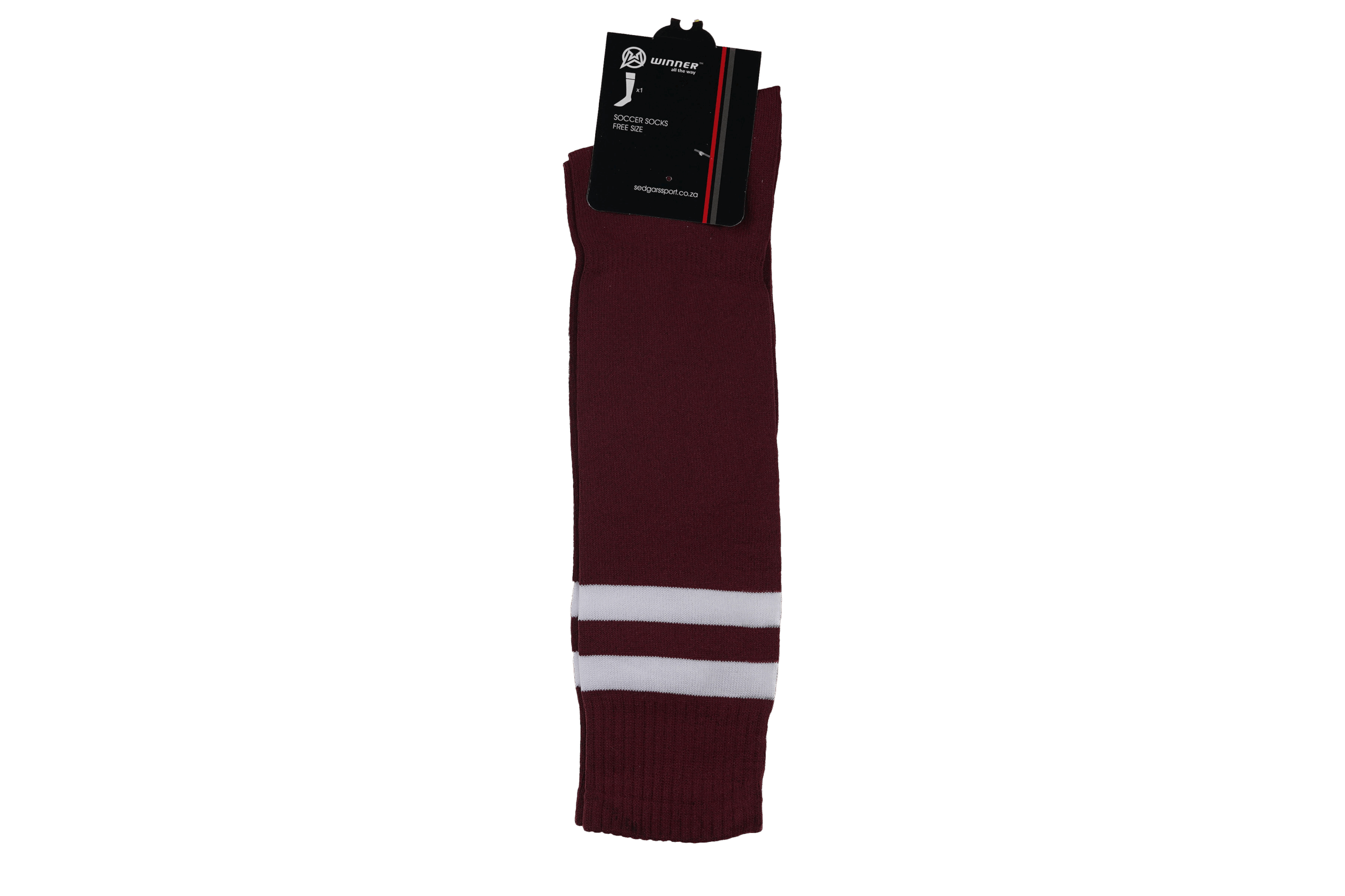 Winner Soccer Socks Maroon&white – Sedgars Sport